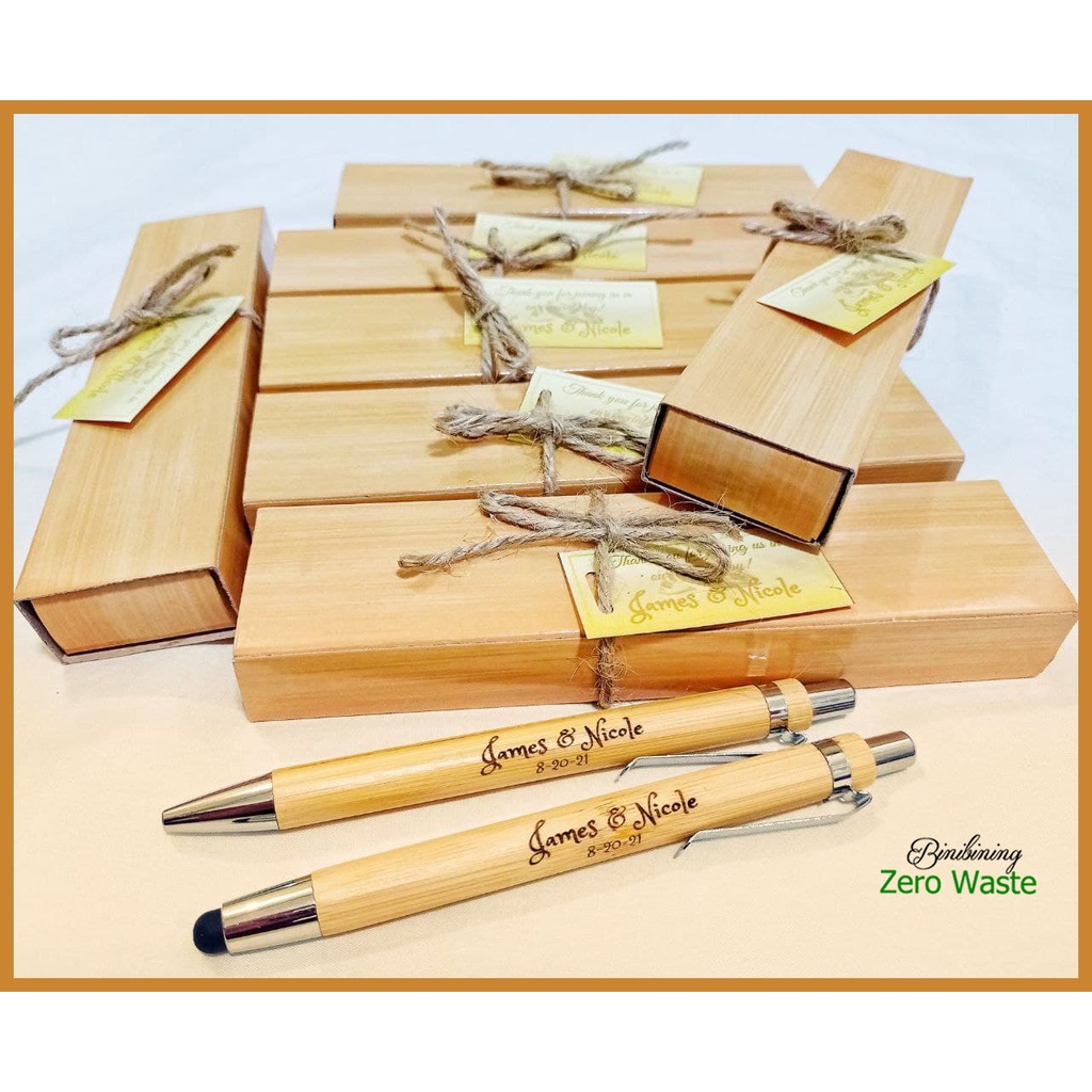 Personalized Bamboo Ballpen Stylus pen Souvenir for Wedding ...