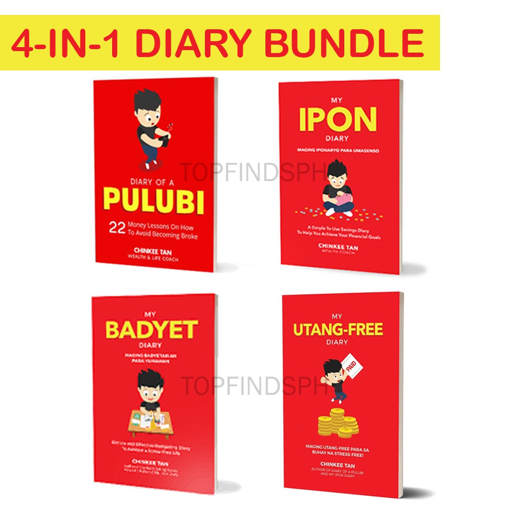 4in1 Diary Bundle book Ipon Pulubi Badyet Utang Free Diary by Chinkee tan financial self help ...