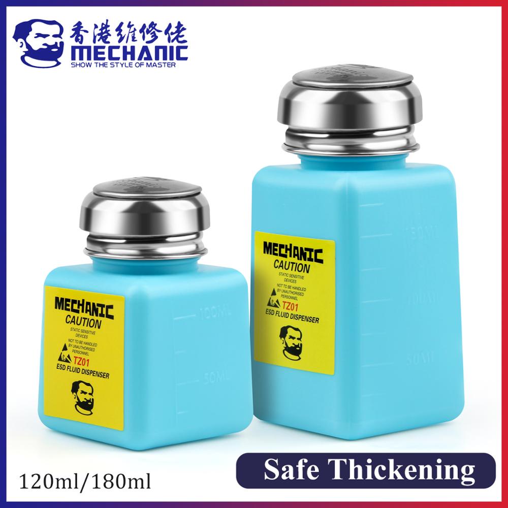 MECHANIC 180ml Metal Cap Liquid Alcohol Bottle Press Pumping ESD Fluid ...