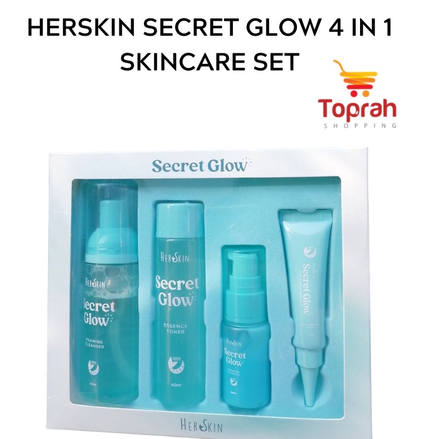 Herskin Secret Glow 4 in 1 Skincare Set Anti Pimple Whitening Glass ...