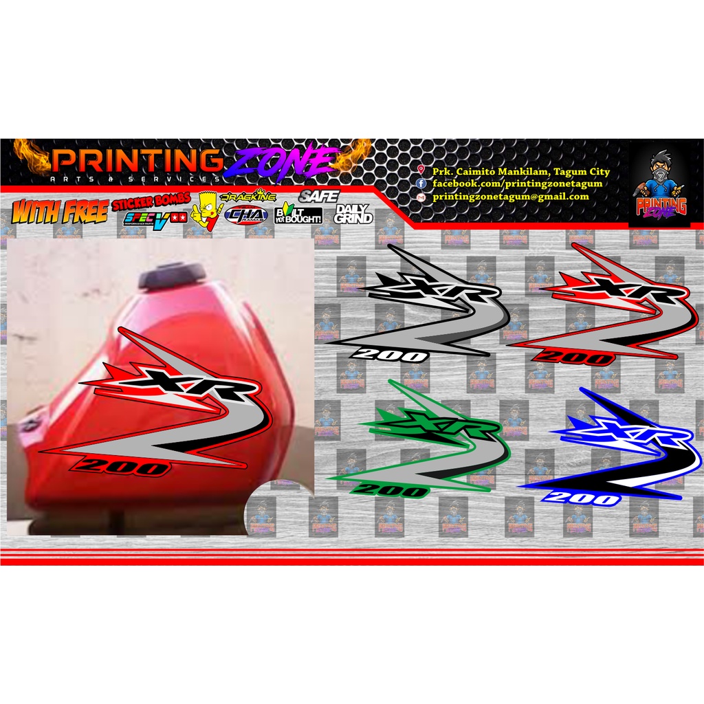 HONDA XR 200 Tank Stock Sticker Decals High Quality and Durable with ...