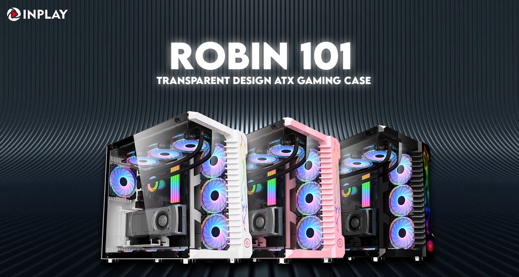 Inplay Robin 101 | Black Transparent Design ATX Gaming Case | Black ...