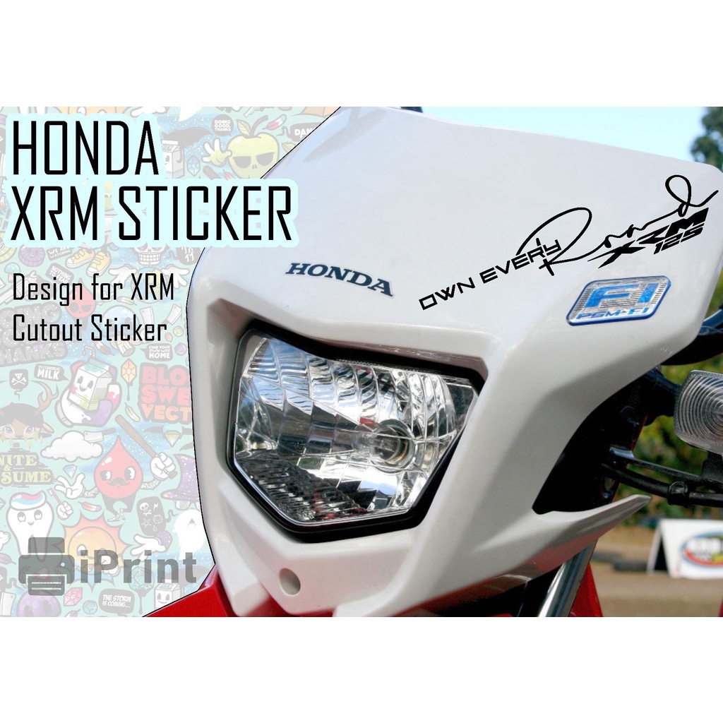 Honda XRM Sticker - XRM Decals, Cut out Sticker, Waterproof, iPrint ...