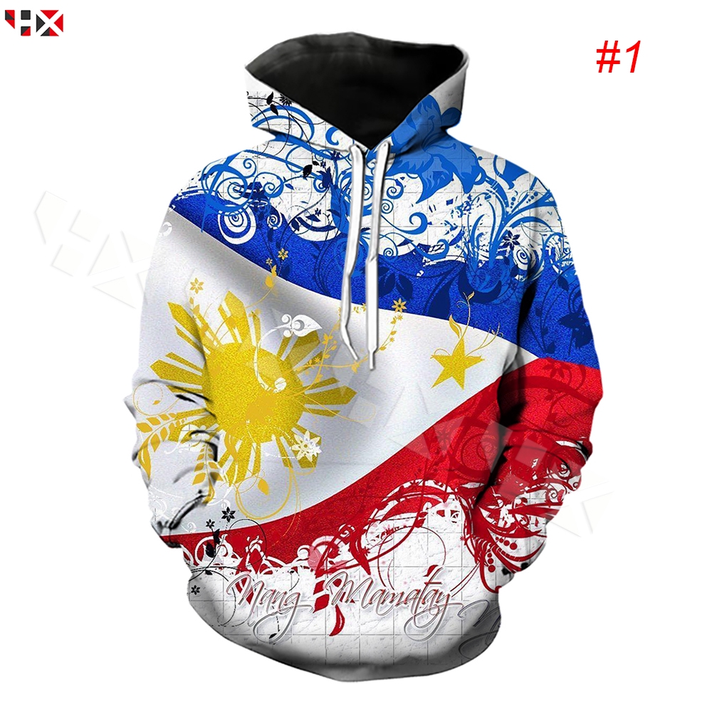 HX Philippine Flag New Fashion Art 3D Print Unisex Hoodies Casual Long ...