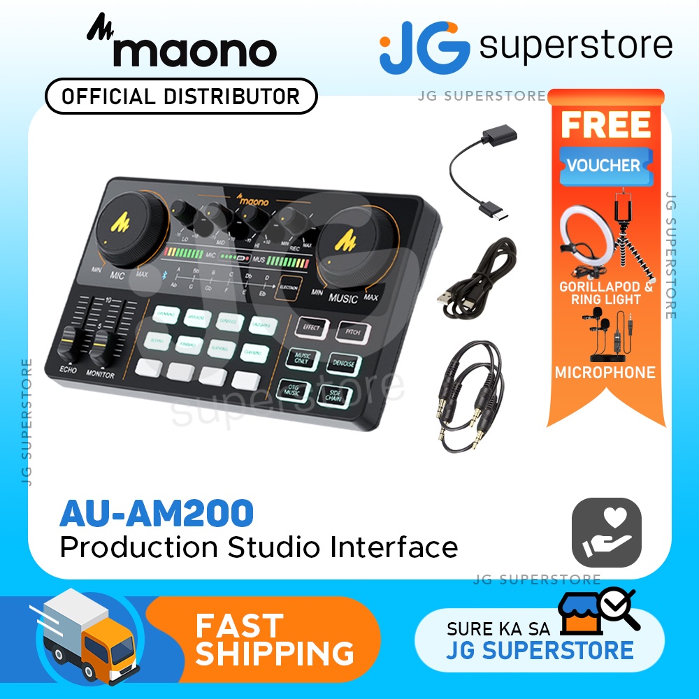 Maono Maonocaster AU-AM200 Portable All-In-One Podcast Production ...