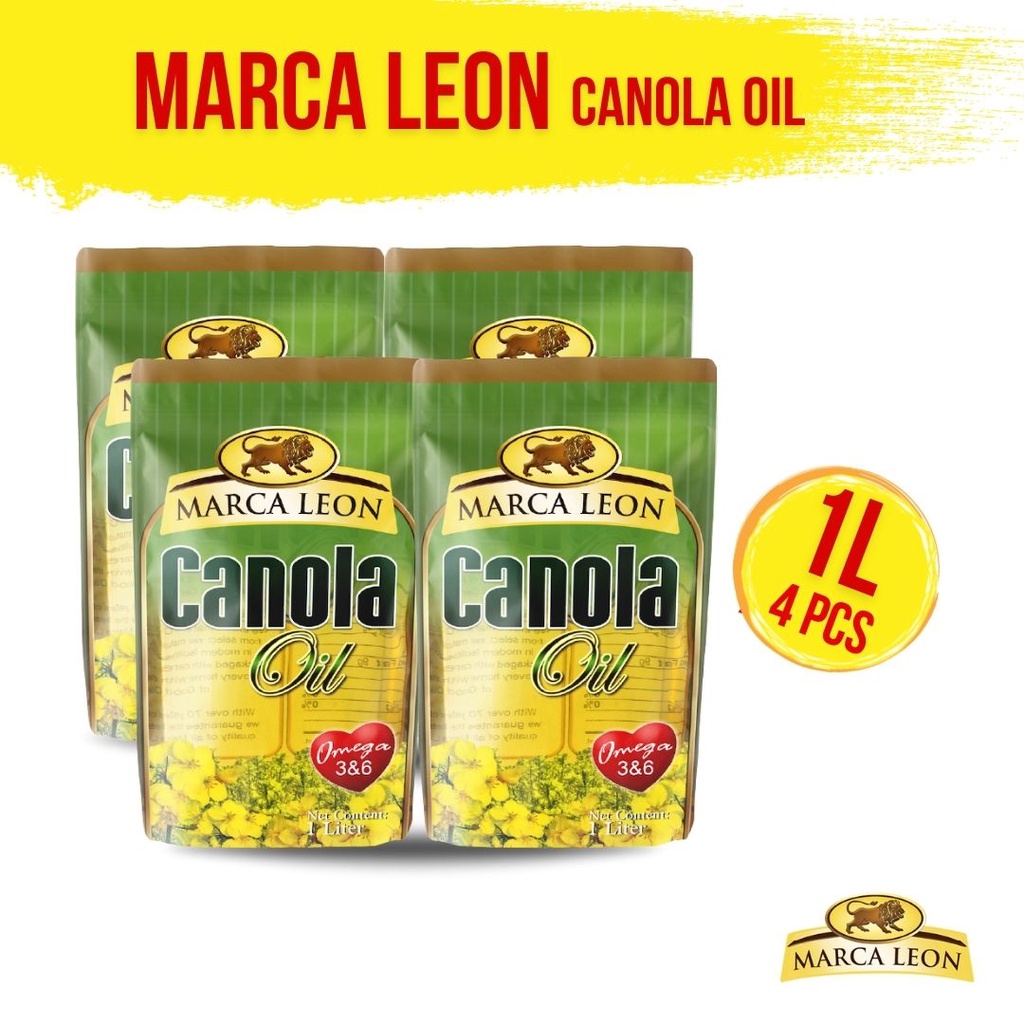 Marca Leon Canola Oil 1L Pouch Bundle of 4 | Shopee Philippines
