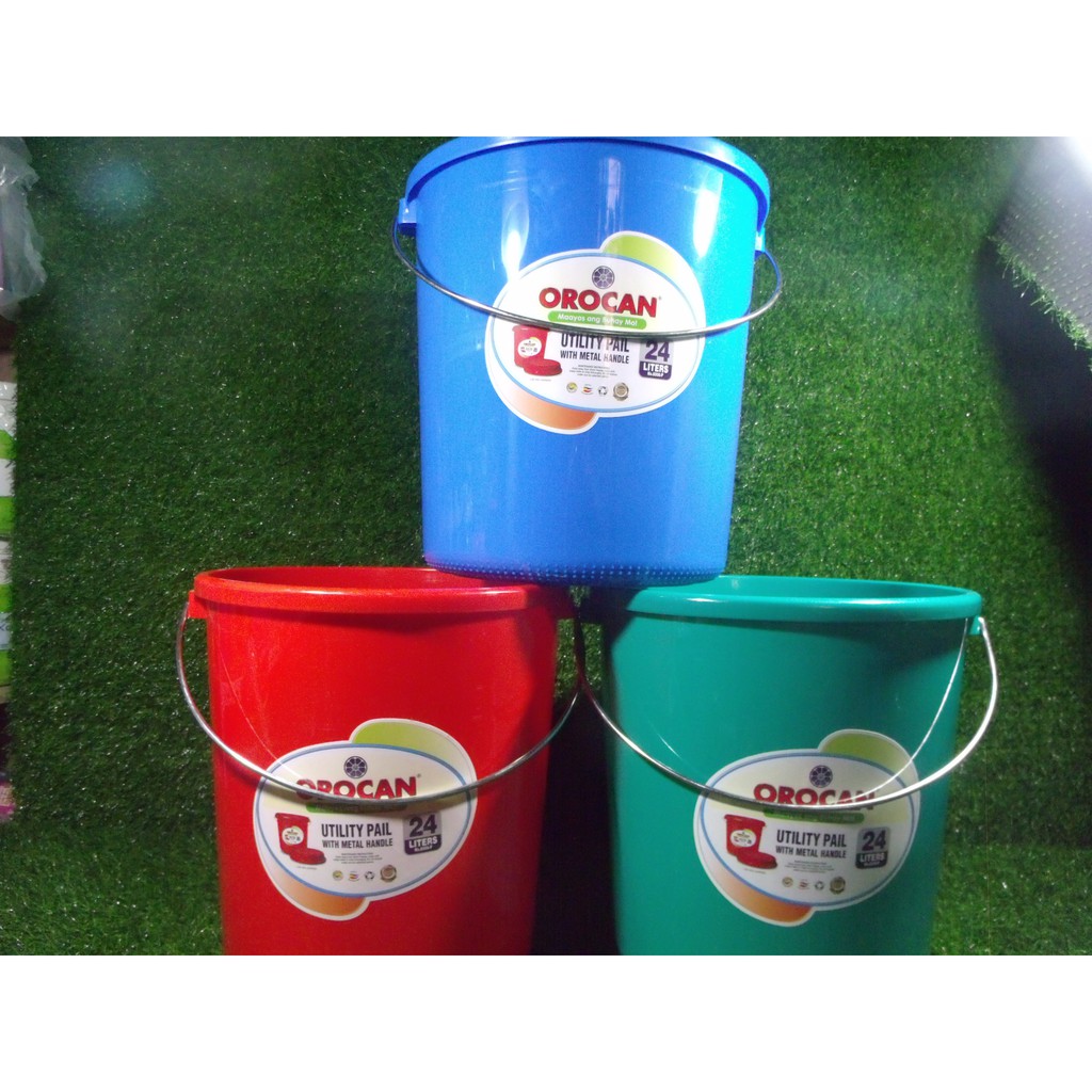 24 Liters Orocan Pail with stainless steel handle timba | Shopee ...