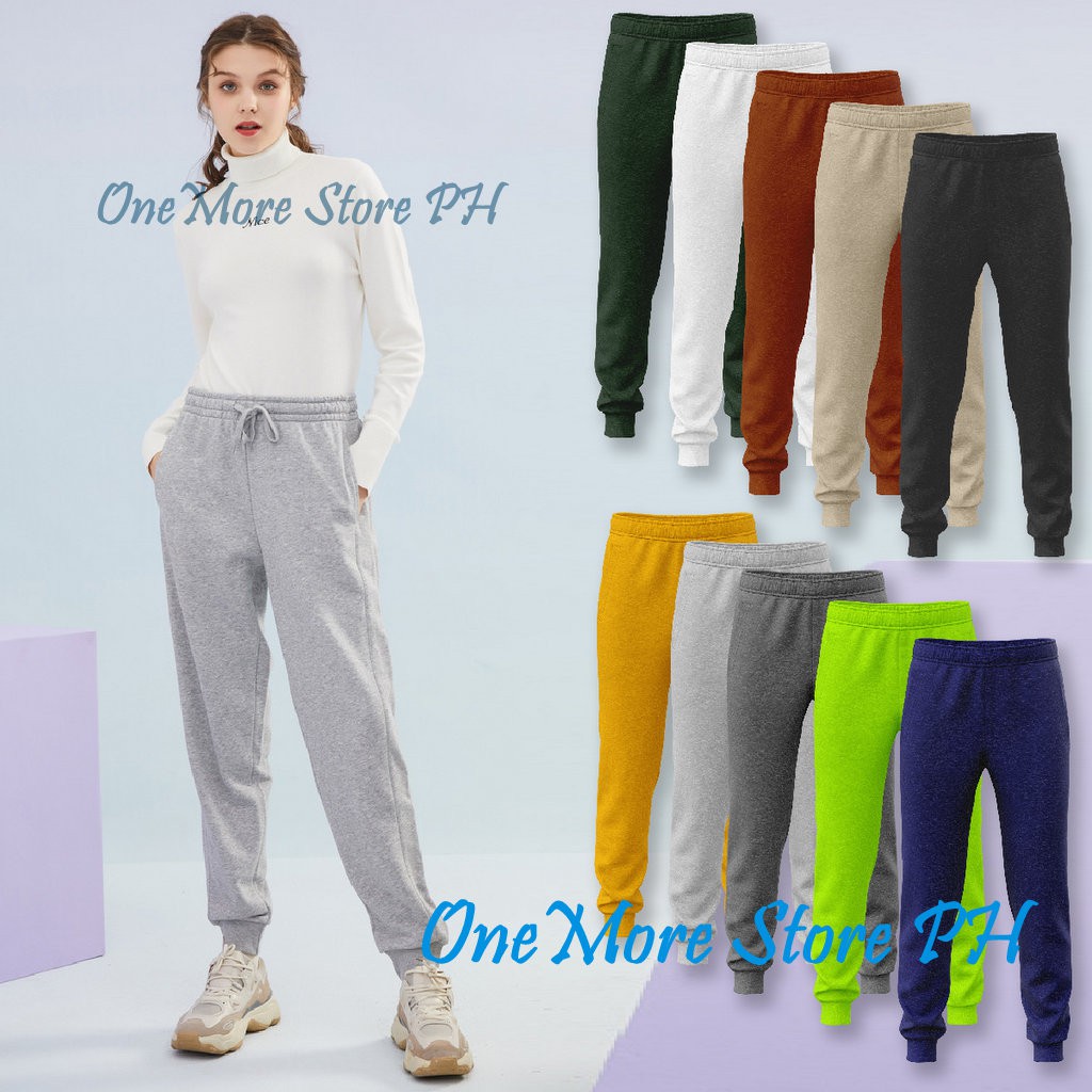 Unisex Plain Jogger Pants Makapal Tela 20+ Colors High Quality Pajama ...