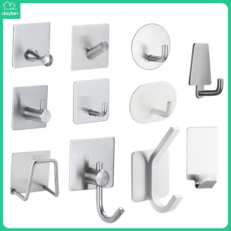 Multi Heavy Duty Stainless Steel Hook Self Adhesive Hook Kitchen ...