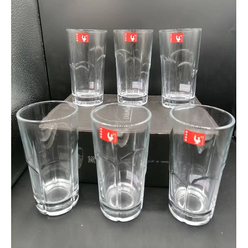 6pcs glass cup glassware set drinking glass baso Y7002 | Shopee Philippines