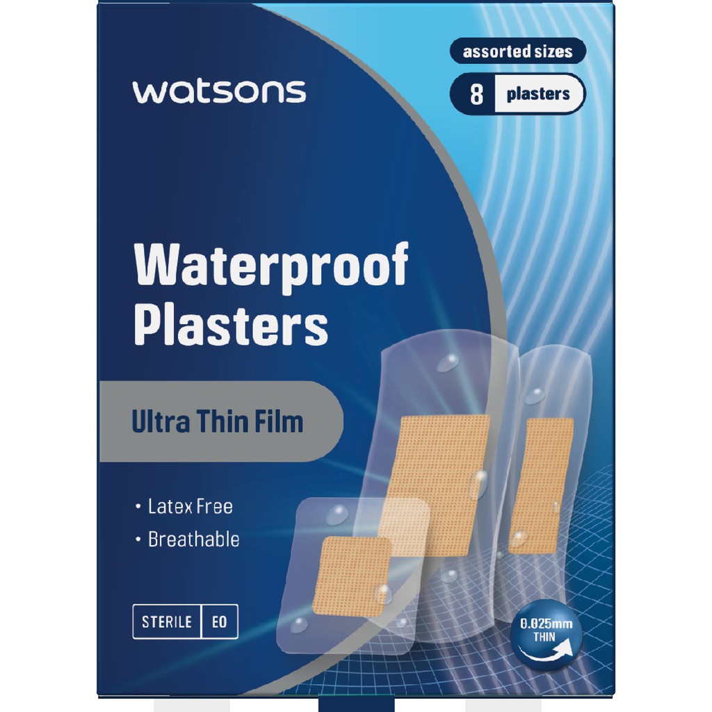 Watsons Waterproof Plaster Assorted Sizes 8 Sheets | Shopee Philippines