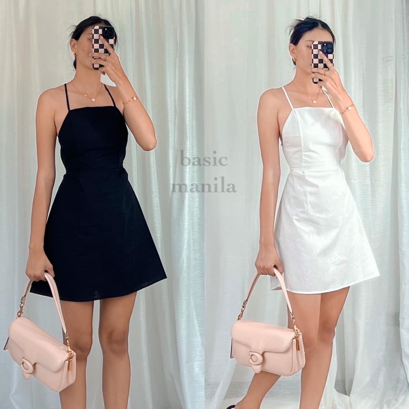 String Adjustable Halter Backless Dress by Basic Manila | Shopee ...
