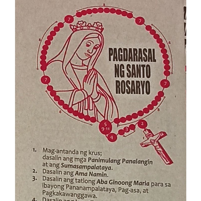 PAGDARASAL NG SANTO ROSARYO (NEWSPRINT) - LEAFLETS (10pcs/BUNDLE ...
