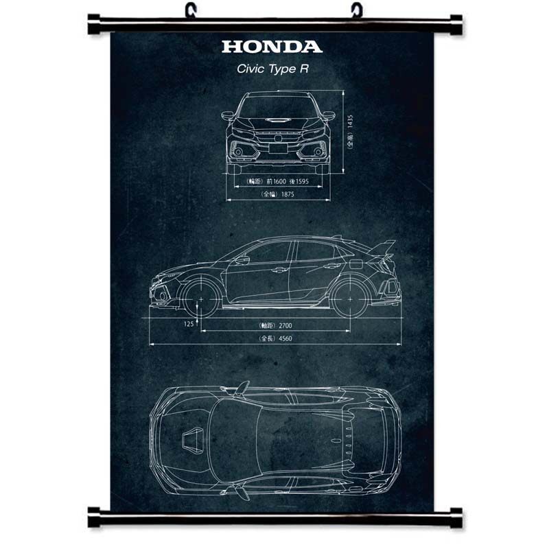 No100 Honda Civic Type R Poster Wall Scroll Hanging Paintings Art ...