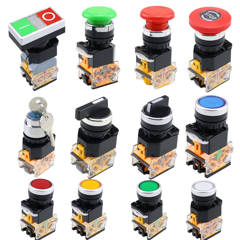 With lock, self reset double button switch, red green with light la38 ...