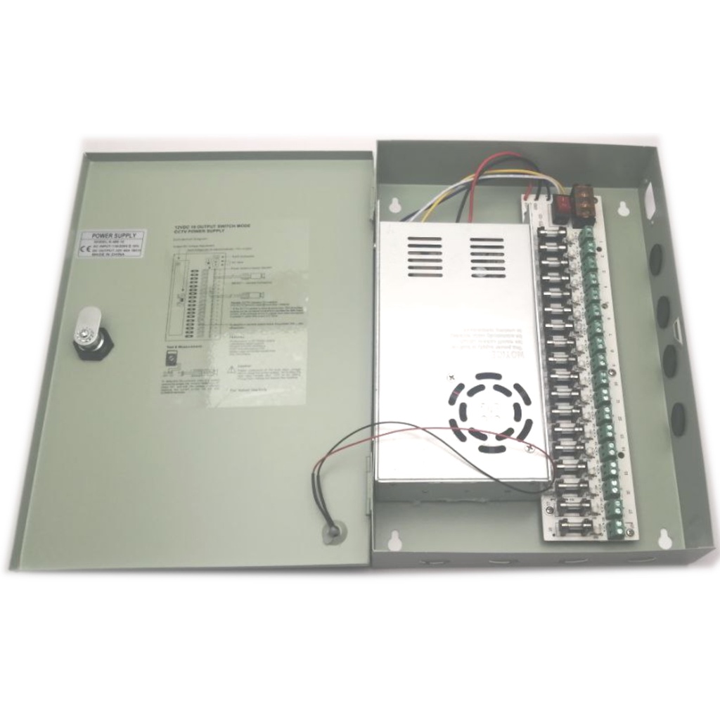 12V40A 18 Output CCTV Camera DVR Centralized Power Supply DC with metal ...