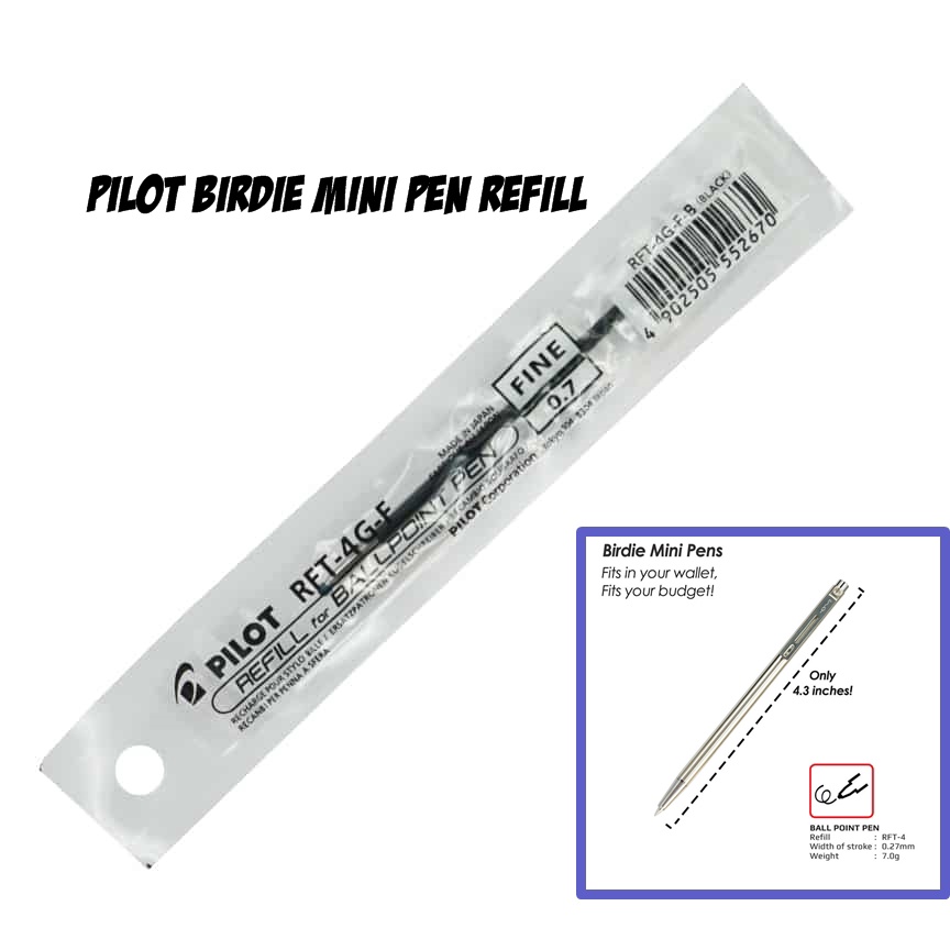 Pilot Birdie Mini Pen Ink Refill (RFT-4G-F) | Shopee Philippines