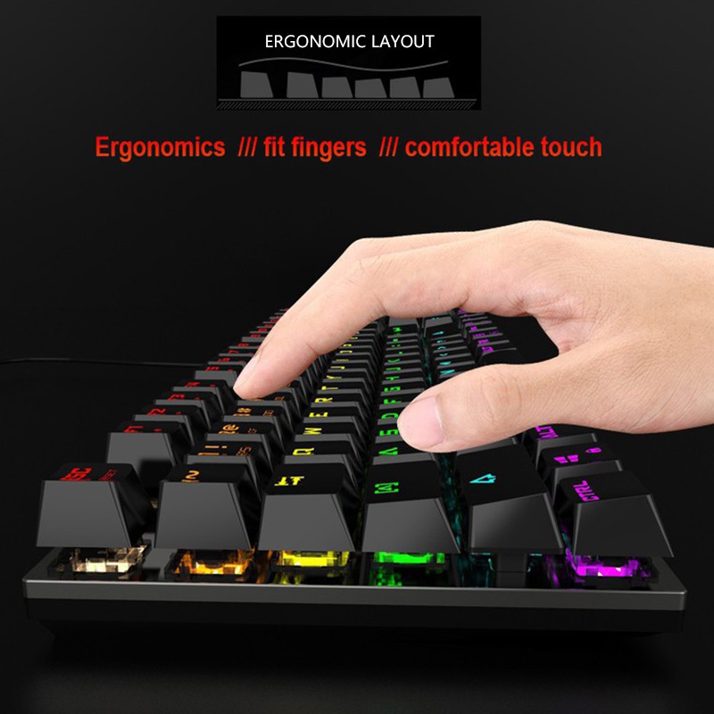 V2S KM300 Keyboard and Mouse Set LED Rainbow RGB Backlight Office Wired ...