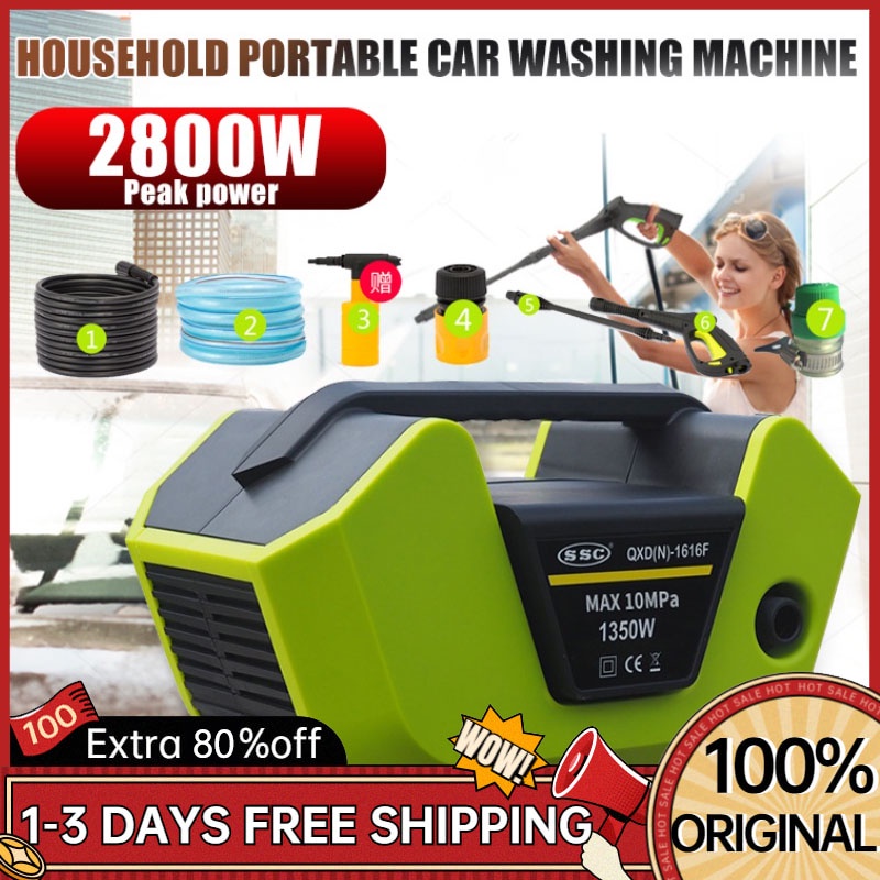 Portable High Pressure Washer, peak 2800W, super power cleaner, water ...