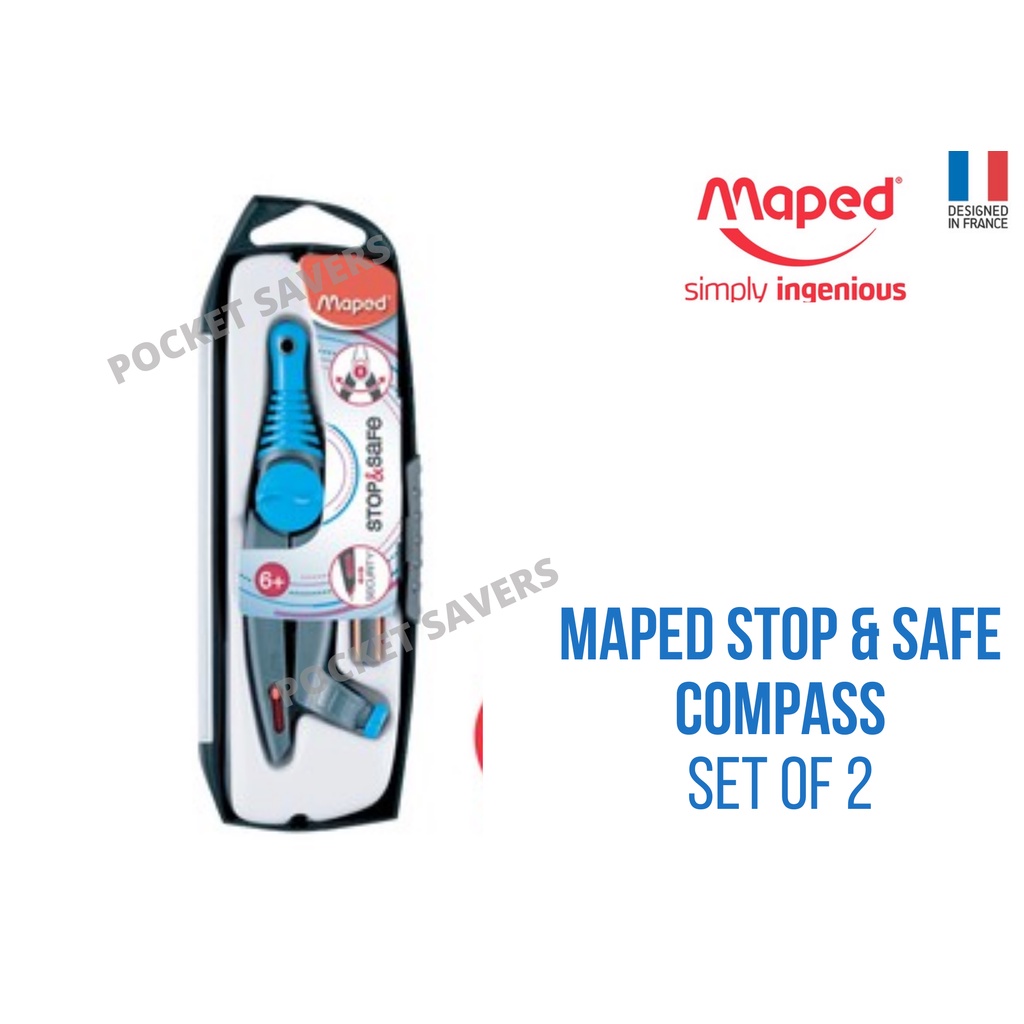 Maped Stop & Safe Compass (Set of 2 , School Compass Set, Plastic ...