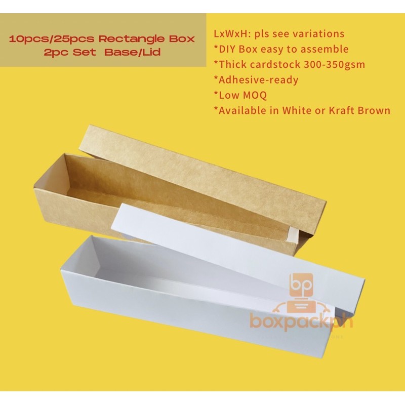 10pcs / 25pcs 2-pc Set Base and Lid Box Rectangle DIY Packaging Paper ...