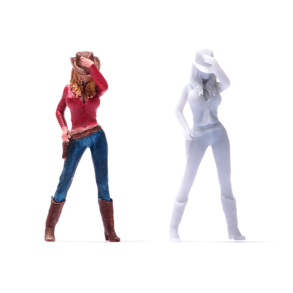 ANT AF202216-A/B 1/64 Model Characters Cowgirl Female Character Model ...