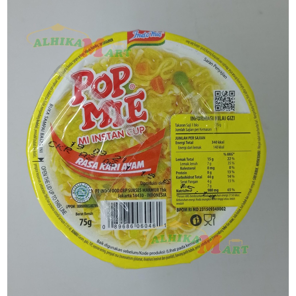 Pop Noodles Instant Noodles Cup Curry Chicken Net 75g | Shopee Philippines