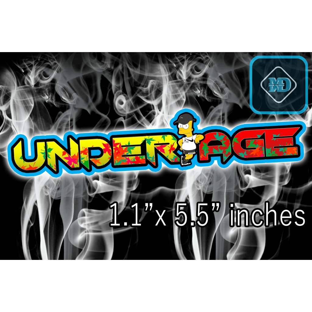 UNDERAGE, Outdoor Laminated Stickers | Shopee Philippines