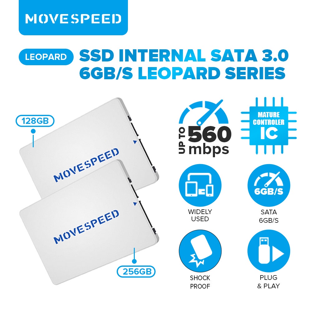 Move Speed Leopard SSD SATA Series 3.0 Internal Solid State Drive 128GB ...