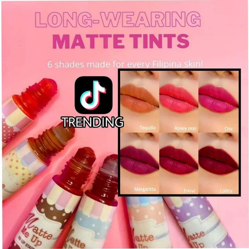 MQ Cosmetics Matte Me Up Tints | Matte Tints HD Lip Stain | Shopee ...