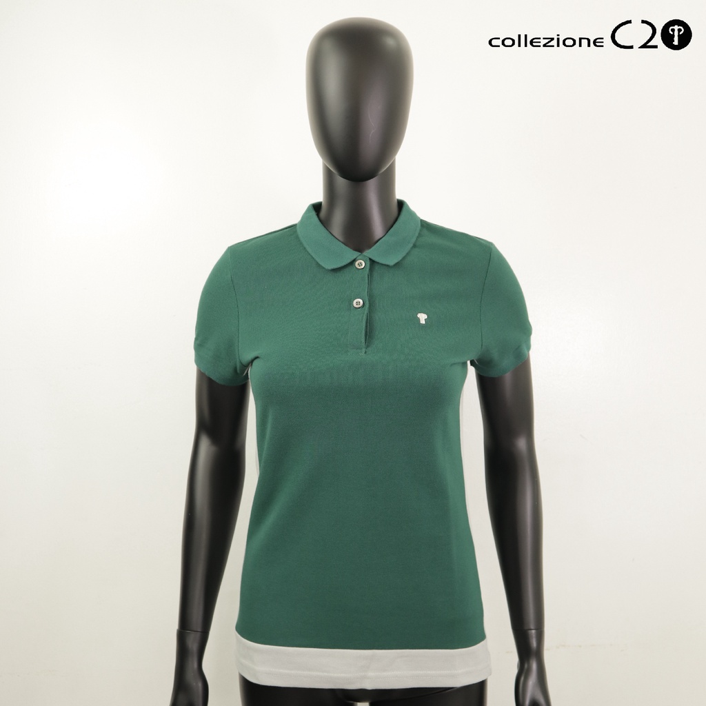 COLLEZIONE C2 Slim Fit 21ET1K087 Teal Green Pique Polo Shirt Wear Women ...