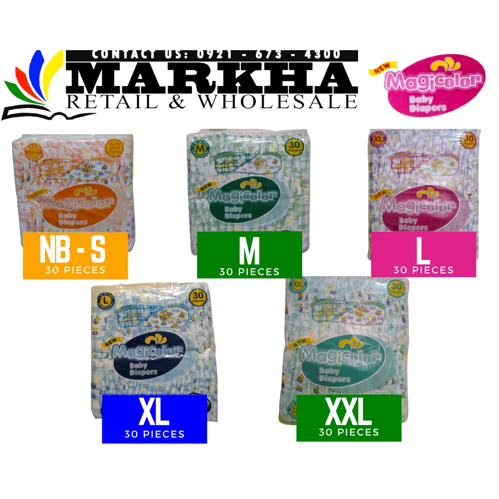 MAGIC COLOR NEWBORN - XXL DIAPER x30pcs | Shopee Philippines