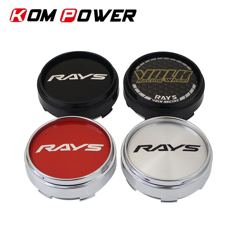 car styling 4pcs rays volk racing center caps for rims 66/62mm clip ...