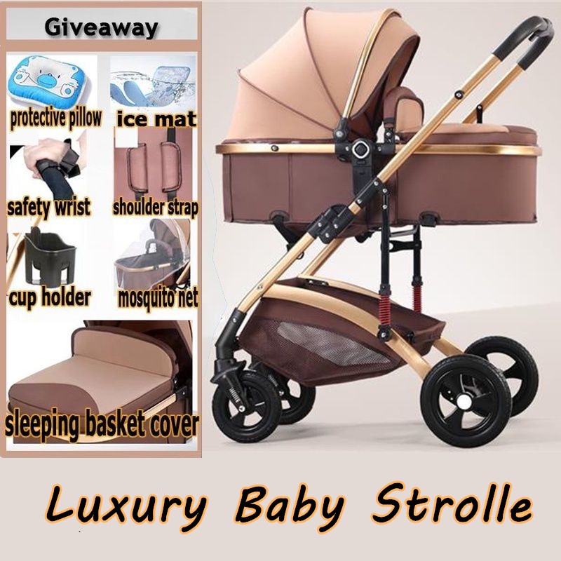 Luxury Baby Stroller Foldable Toddler PushCar Portable Sit recline High ...