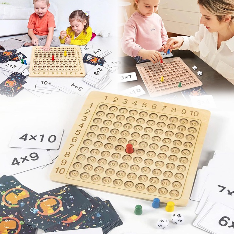 Montessori Multiplication Board Game, 99 Multiplication Table Math ...