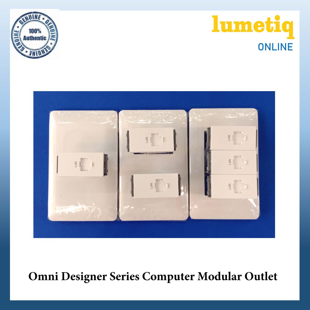 OMNI Designer Series Ivory Computer LAN Outlet 8-Pin Set (1/2/3 Gang ...