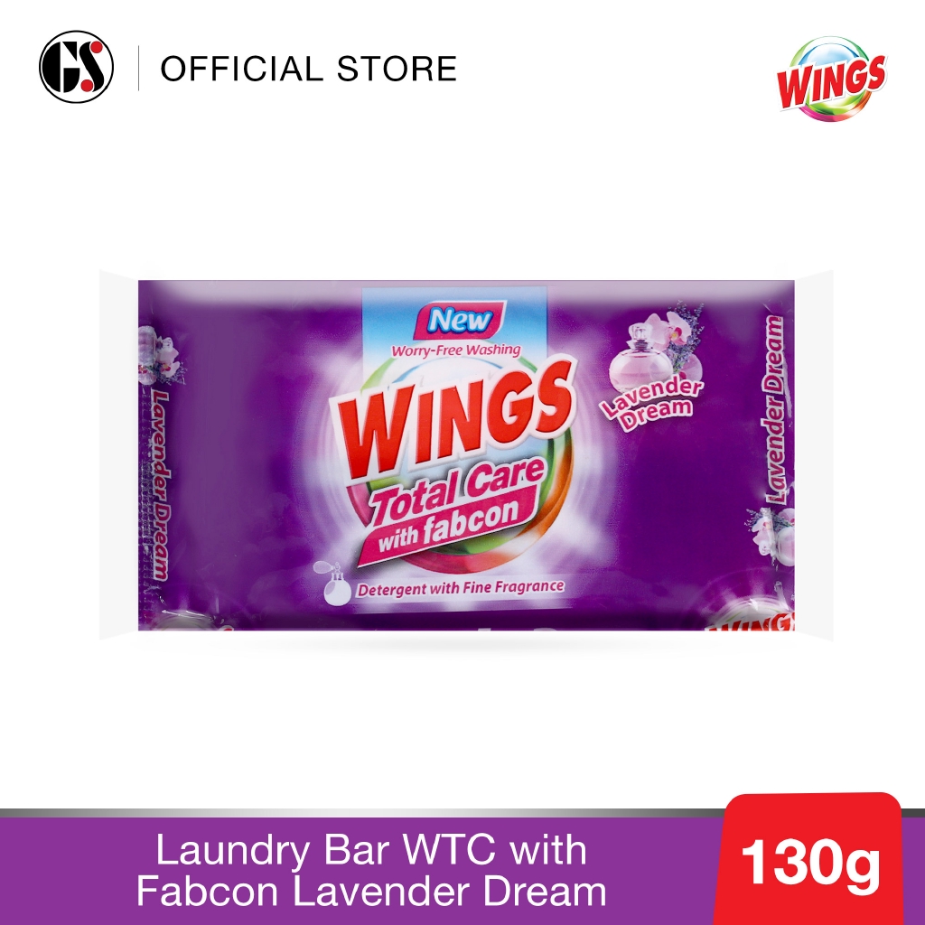 Wings Total Care with Fabcon Lavender Dream Laundry Bar Detergent 130g ...