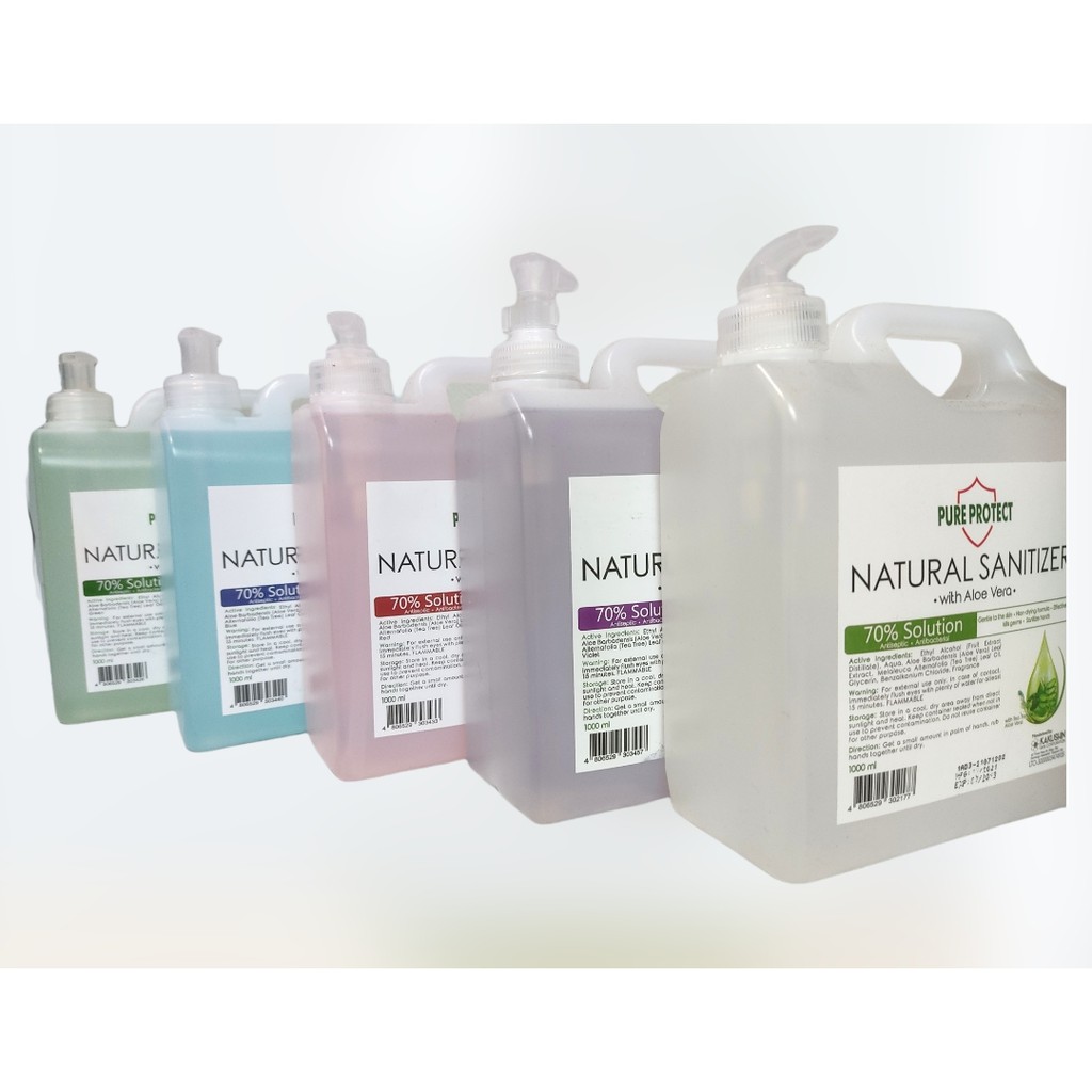 1 liter Pure Protect NATURAL Sanitizer Alcohol with Aloe vera & Tea ...
