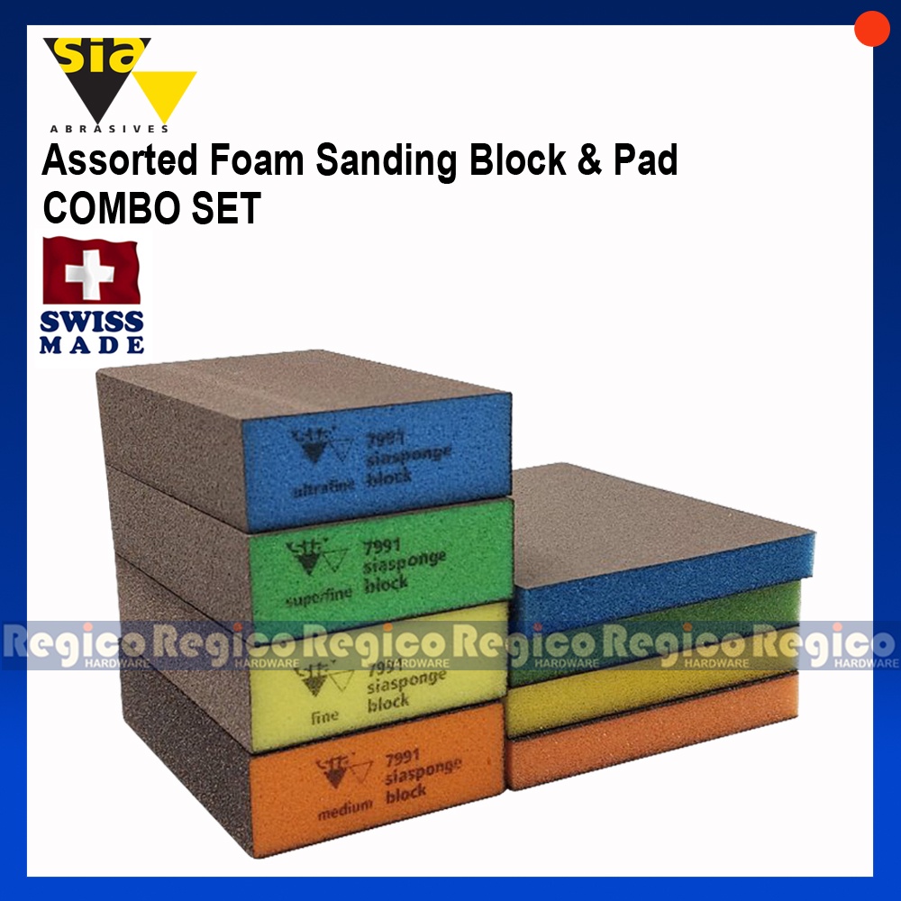 SIA Foam Sandpaper Sanding Block and Pad (7991,7983) Regico Hardware ...