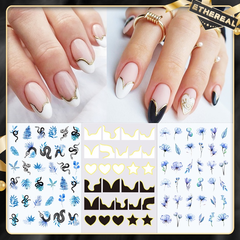 3D Nail Stickers French Tips Striping Tape Nail Design Stripe Lines ...
