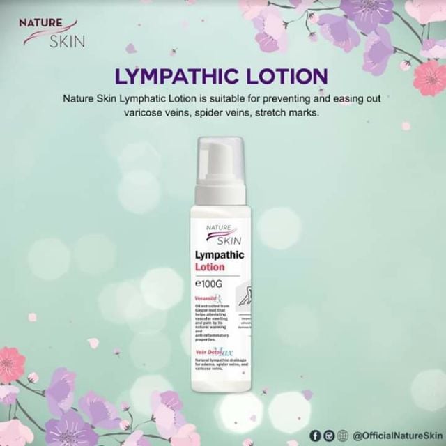 AUTHENTIC 2 BOTTLES NATURE SKIN LYMPHATIC LOTION Best for Varicose ...