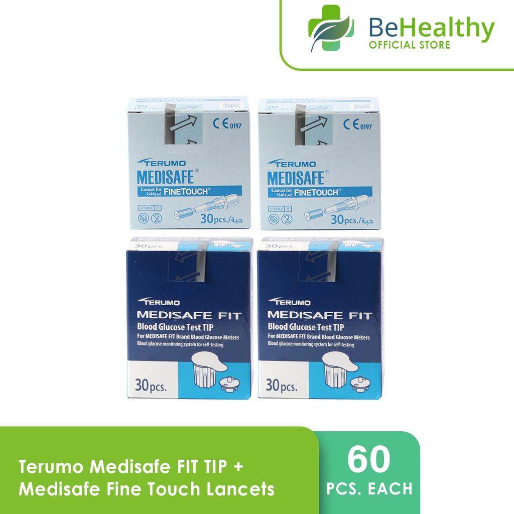 TERUMO Medisafe FIT TIP (60pcs) and Medisafe Fine Touch Lancets (60pcs ...