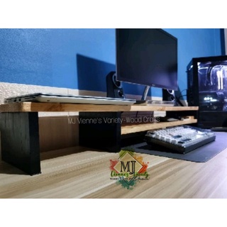 DUAL MONITOR RISER | MONITOR STAND with under shelf | L- 100cm/ W-20cm ...