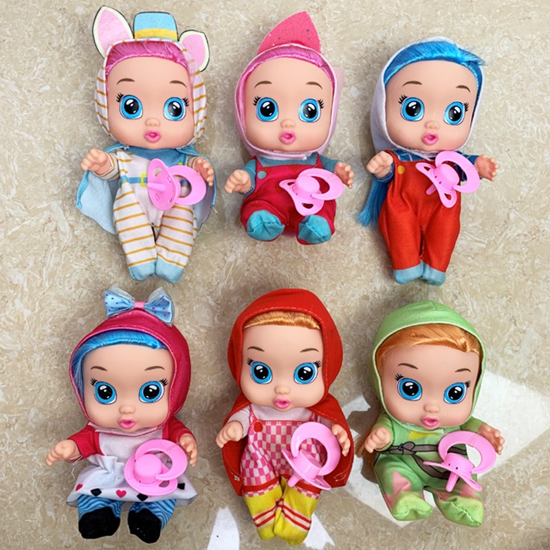 9 inch fat doll crying baby with bottle pacifier simulation cute toy ...