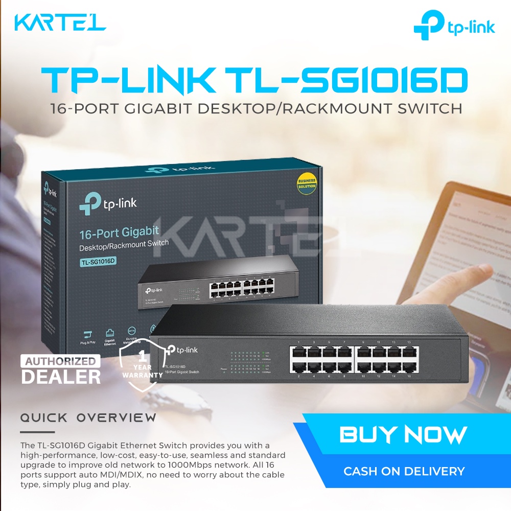 TP-Link TL-SG1016D 16-Port Gigabit Desktop/Rackmount Switch | Shopee ...