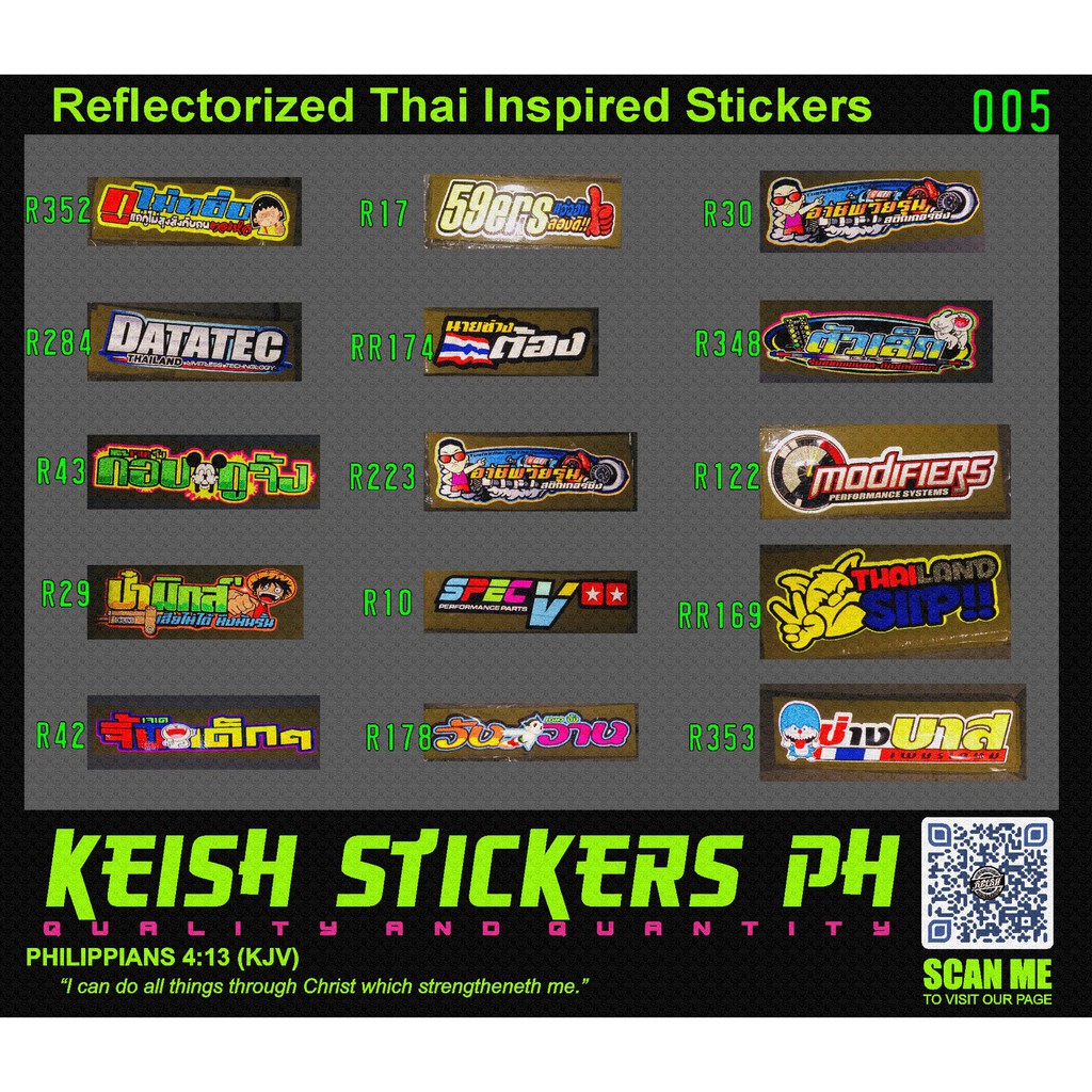 Reflectorized Thai Inspired Stickers 005 | Shopee Philippines