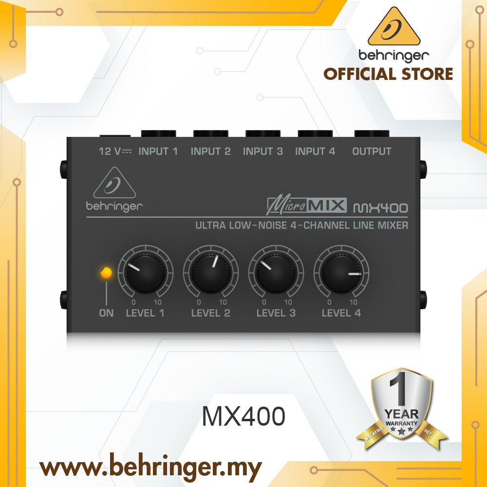 BEHRINGER MX400 Ultra Low-Noise 4-Channel Line Mixer | Shopee Philippines