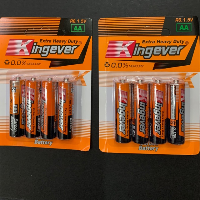1card 4pcs Kingever battery 2AA 3AAA Heavy Duty Battery | Shopee ...