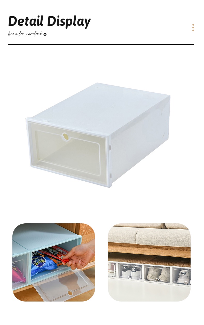 ShoeBox Color Shoe Box Foldable Drawer Case Storage box Plastic Storage ...