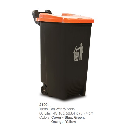2100 (80L) OROCAN Trash Can With Wheels/Waste Can (COVER-RANDOM COLORS ... 2100 (80L) OROCAN Trash Can With Wheels/Waste Can (COVER-RANDOM COLORS ...